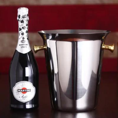 China Custom Stainless Steel Champagne Bucket Polished Ice Bucket 190mm x 220mm for sale