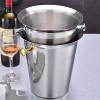 China Custom Stainless Steel Champagne Bucket Polished Ice Bucket 190mm x 220mm for sale