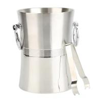 China Double Earrings Stainless Steel Standing Ice Bucket 200mm x 240mm for Wine Champagne for sale