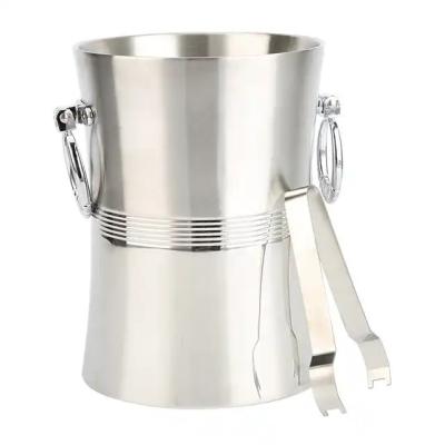 China Double Earrings Stainless Steel Standing Ice Bucket 200mm x 240mm for Wine Champagne for sale