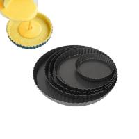 China Black Non Stick Pizza Baking Pan With Removable Loose Bottom for sale