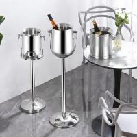 China SS304 Champagne Ice Bucket With Stand D250H750 mm for Hotel Bar Coffee Equipment for sale
