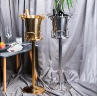China 304 Stainless Steel Champagne Ice Bucket Stand 750mm Height Bar Coffee Equipment for sale