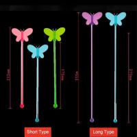 China Acrylic Butterfly Drink Stirrers 18cm Food Grade Plastic Cocktail Sticks for sale