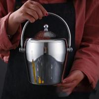 China Stainless Steel Champagne Beer Ice Bucket with Lid 1L 2L for Bars Hotels for sale