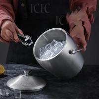 China Stainless Steel Champagne Beer Ice Bucket with Lid 1L 2L for Bars Hotels for sale