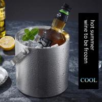 China Stainless Steel Ice Bucket with Lid and Strainer 2.0L 3.0L for Bar Beer Champagne for sale