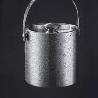 China Stainless Steel Ice Bucket with Lid and Strainer 2.0L 3.0L for Bar Beer Champagne for sale