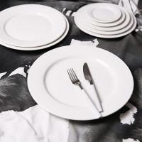 China Custom Round Restaurant Ceramic Beef Plates Decorated Dishes for sale