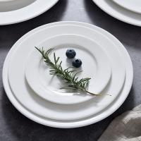 China Custom Round Restaurant Ceramic Beef Plates Decorated Dishes for sale