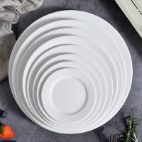 China Custom Round Restaurant Ceramic Beef Plates Decorated Dishes for sale