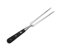 China Barbeque Baking Stainless Steel Kitchen Meat Fork With Black Handle for sale
