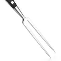 China Stainless Steel Meat Fork 29.5cm with Black Wooden Handle for Carving for sale