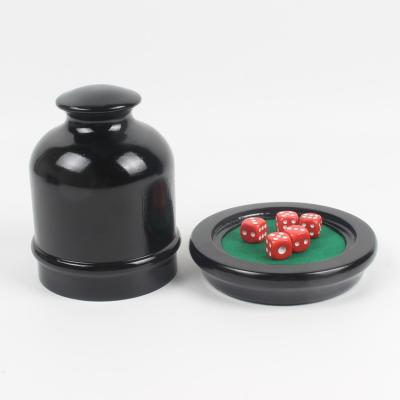 China Black Wooden Dice Shaker Cup Casino Game Accessory Craps Shaker 5cm for sale