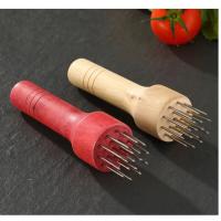 China Manual Meat Tenderizer 21 Needles Stainless Steel Automatic Rebound Kitchen Tool for sale