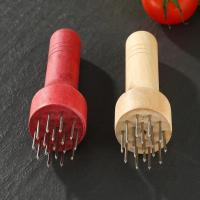China Manual Meat Tenderizer 21 Needles Stainless Steel Automatic Rebound Kitchen Tool for sale