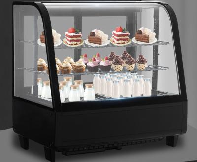 China Commercial Refrigerator Cold Room Desktop Curved Glass Display Fridge 682x450x675mm for sale