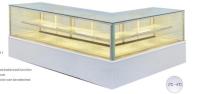 China L Shape Corner Glass Bakery Cake Display Cabinet Showcase Refrigerator for sale