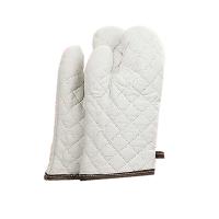 China Heat Resistant Cotton Oven Gloves Silver Coated Cooking Gloves 38x20cm Kitchen Baking for sale