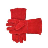 China Cowhide Fireproof Welding Hand Gloves 38cm Heat Resistant for Oven Stove Welder for sale