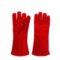 China Cowhide Fireproof Welding Hand Gloves 38cm Heat Resistant for Oven Stove Welder for sale