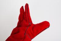 China Cowhide Fireproof Welding Hand Gloves 38cm Heat Resistant for Oven Stove Welder for sale