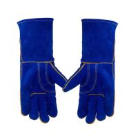 China Heat Resistant Leather Welding Gloves 38x20cm Custom OEM Kitchen BBQ Oven Mitts for sale