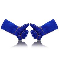 China Heat Resistant Leather Welding Gloves 38x20cm Custom OEM Kitchen BBQ Oven Mitts for sale