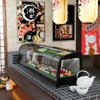 China Sushi Display Cooler Refrigerator Case 1200mm 1500mm 1800mm Counter Fridge for sale