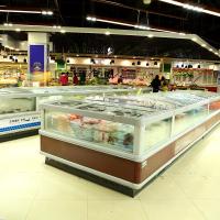 China Sliding Glass Window Island Freezer 1850x850x950mm Commercial Supermarket 220V for sale