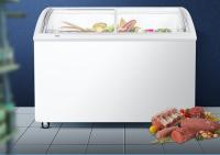 China 338L Glass Door Commercial Chest Freezer -18 to -25°C R290 Refrigerant for sale