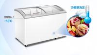 China 338L Glass Door Commercial Chest Freezer -18 to -25°C R290 Refrigerant for sale