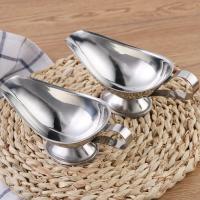 China Stainless Steel Gravy Boat with Handle 8 oz for Restaurant Commercial Use for sale