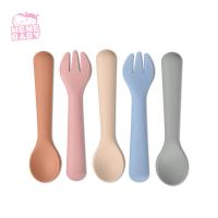 China BSCI Baby Silicone Fork And Spoon Tablewares Dinnersets Non Toxic for sale