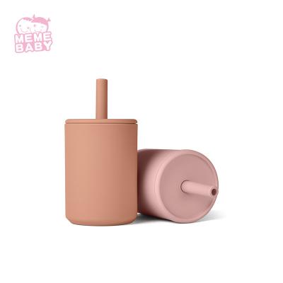 China Infant Training Silicone Sippy Cup BPA Free Custom Toddler Straw Cup for sale