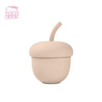 China Cute Chestnut Silicone Sippy Cup No Spill BPA Free Baby Straw Cup With Lid for sale