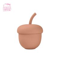 China Cute Chestnut Silicone Sippy Cup No Spill BPA Free Baby Straw Cup With Lid for sale