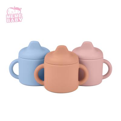 China 186.4g Pink Silicone Baby Cup Eco Friendly Silicone Straw Cup For Kids for sale