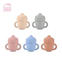 China LFGB Baby Silicone Straw Sippy Water Cup Easy To Clean Spillproof Independnt Drinking for sale