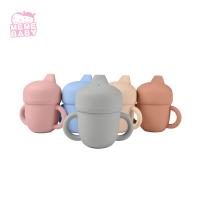 China LFGB Baby Silicone Straw Sippy Water Cup Easy To Clean Spillproof Independnt Drinking for sale