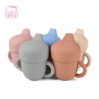 China LFGB Baby Silicone Straw Sippy Water Cup Easy To Clean Spillproof Independnt Drinking for sale