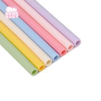 China Animal Shape Baby Silicone Drinking Straw Custom Soft Foldable for sale