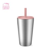 China Stainless Steel Baby Training Water Cup Drinking Bottle Insulated With Silicone Lid Straw for sale