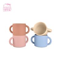 China Baby Training Silicone Sippy Cup Independent Drinking Milk Infants Supplies With Handles for sale