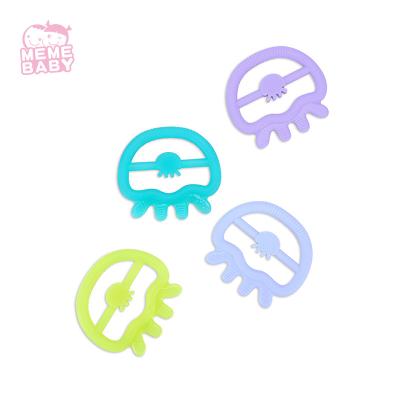 China Newborn Gift Kids Soft Silicone Teether Cute Jellifish Chewable Organic Rattle Sensory Baby Teether Toys for sale