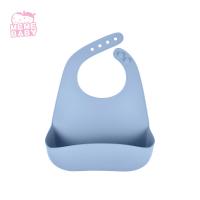 China Customized Waterproof Food Catching Bib Bpa Free Adjustable Easy Clean Baby Silicone for sale