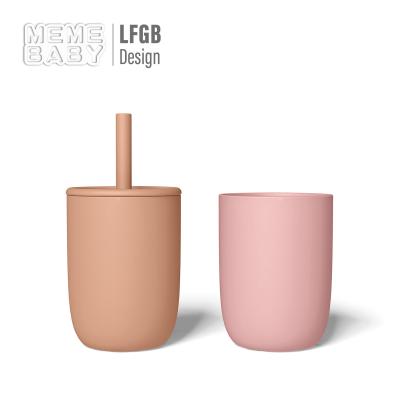 China Leakproof Silicone Baby Cup With Sippy Lids Toddler Drinking Cup for sale