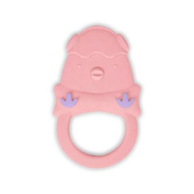 China LFGB Grade Natural Teething Toys Pink Teething Ring Durable Easy To Clean for sale