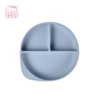 China Self Feeding Silicone Dinner Plate Divided Food Grade Beige Color for sale
