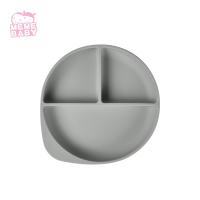 China Silicone Suction Plate Baby Kid BPA Free Reusable Divided Flatware Dinnerware Set for sale